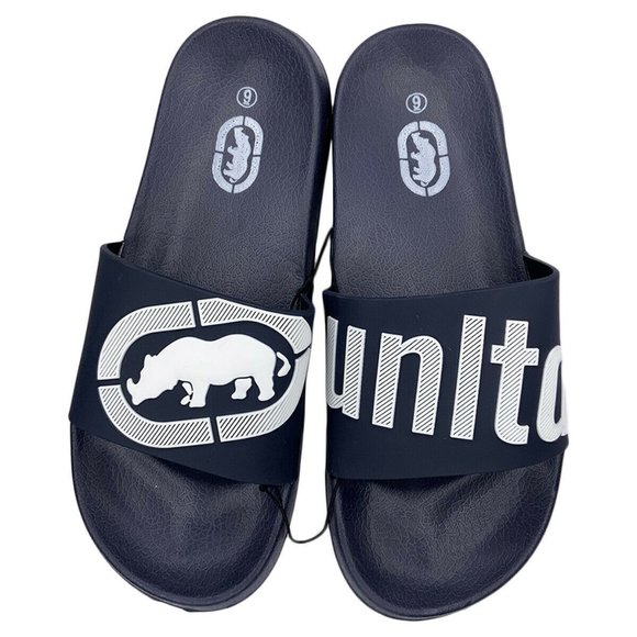 Ecko Unlimited | Shoes | Nwt Ecko Unltd Mens 3d Logo White Navy Sandals ...